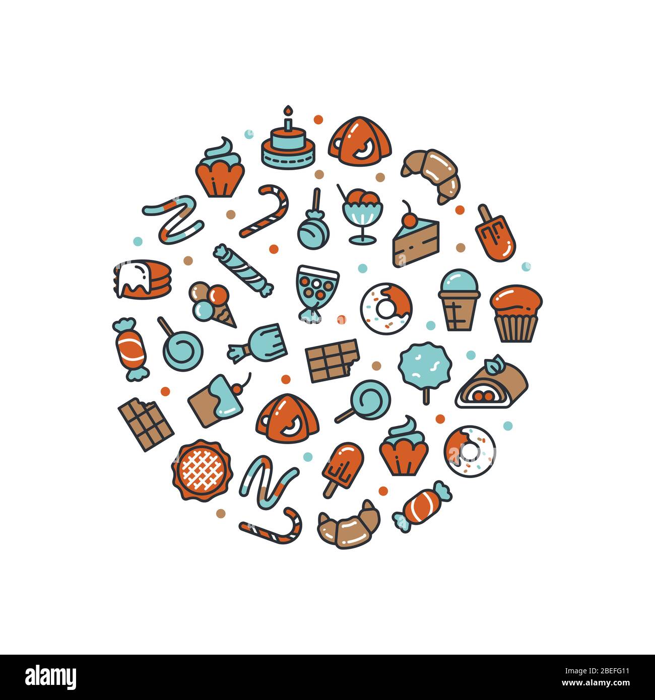 Confectionery concept red white Stock Vector Images - Alamy