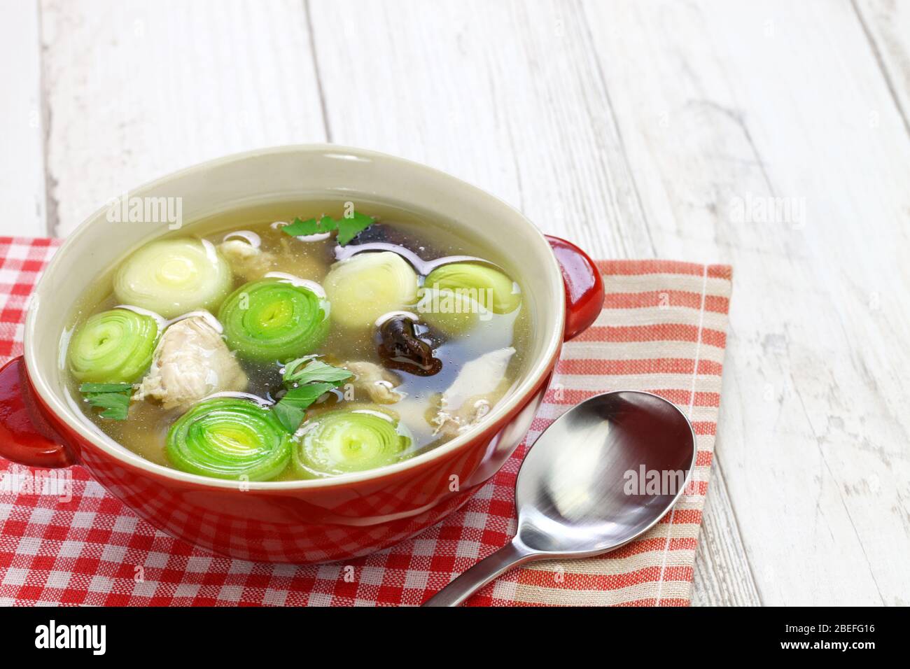 cock a leekie soup, scottish traditional cuisine Stock Photo - Alamy