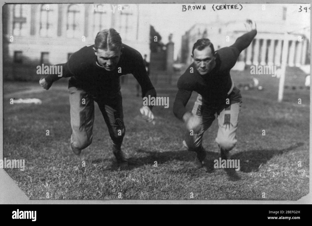 Healy, tackle, and Brown, center, on Columbia Football Team Stock Photo ...