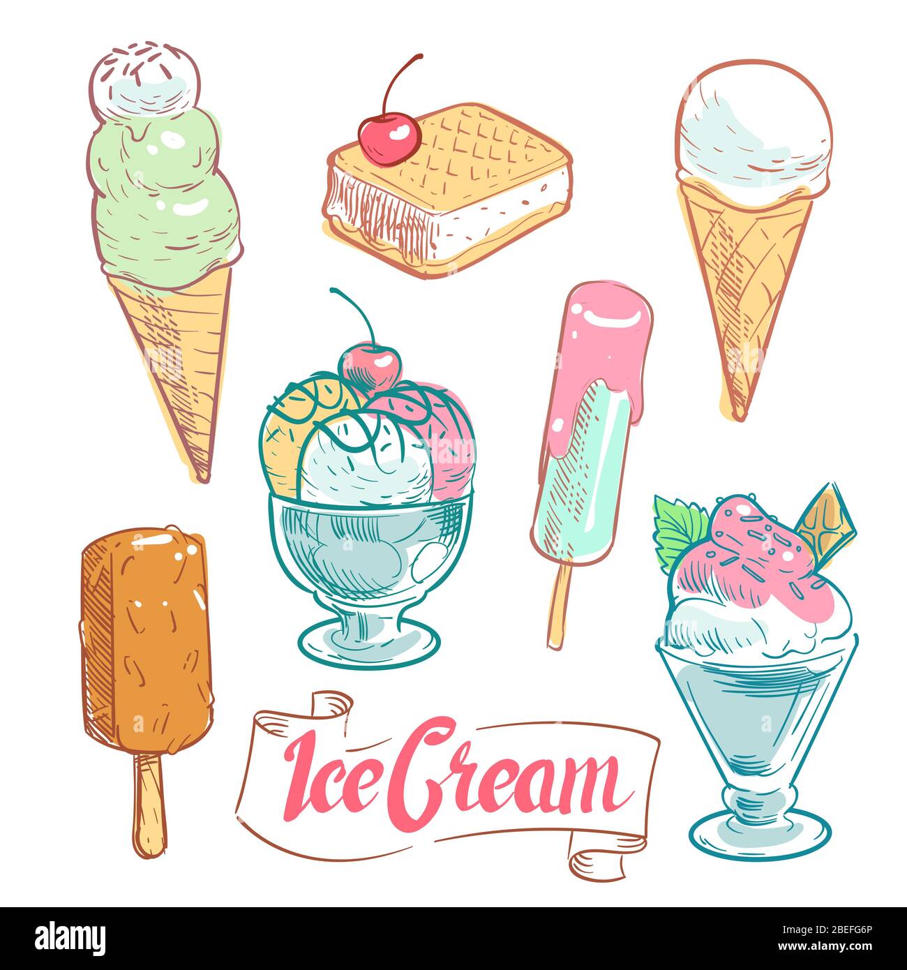 Chocolate coffee ice cream Stock Vector Images - Alamy