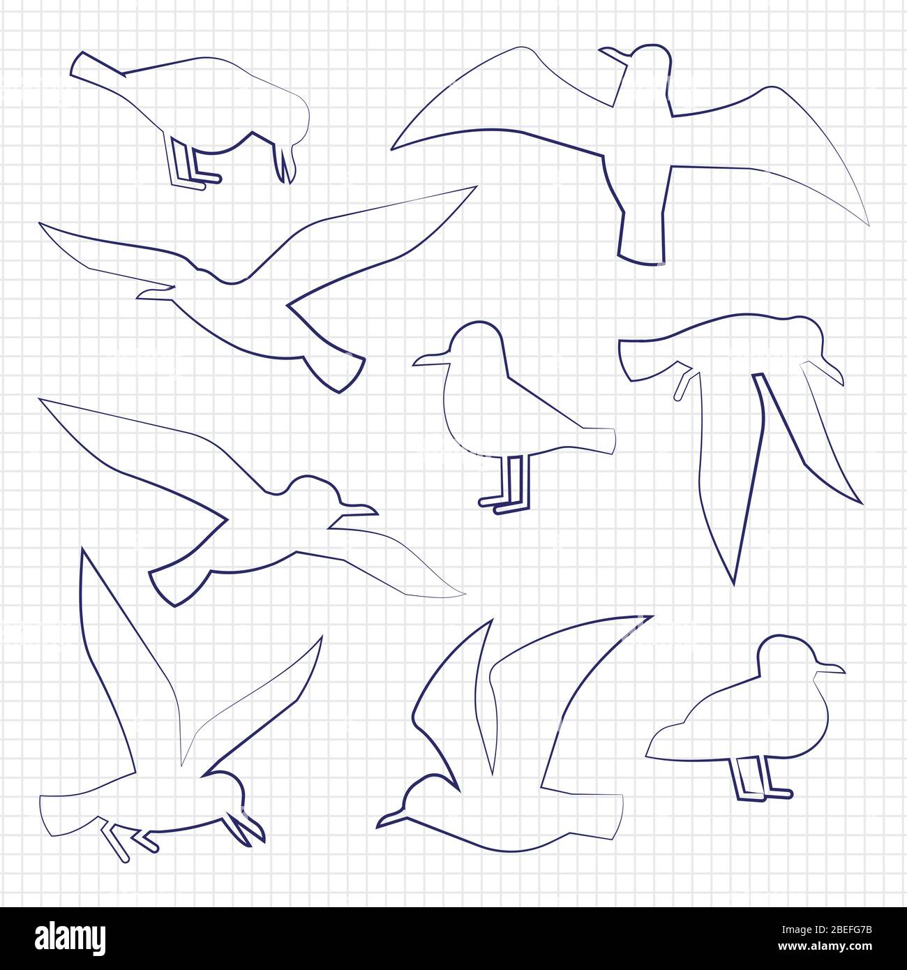 Thin line simple bird Stock Vector Images - Alamy