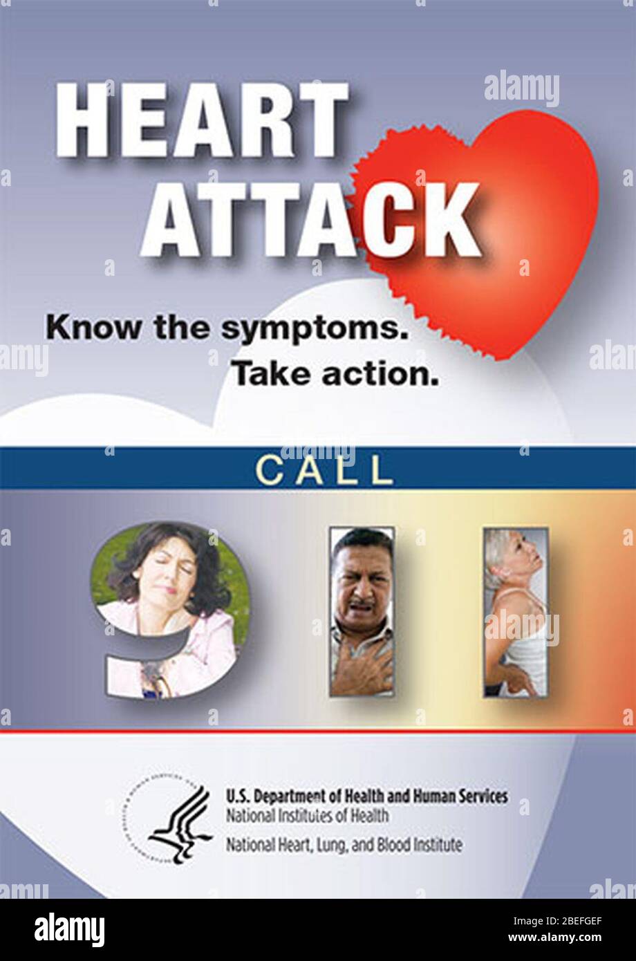 Heart Attack Know the Symptoms. Take Action Stock Photo - Alamy