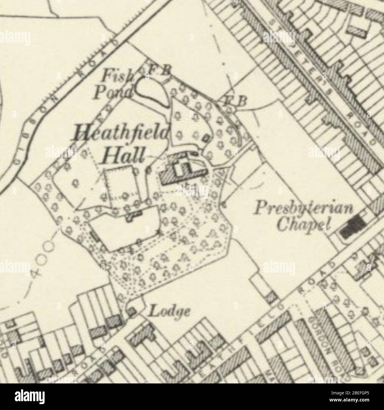 Heathfield Hall - OS six-inch map - 1888-1913 Stock Photo - Alamy
