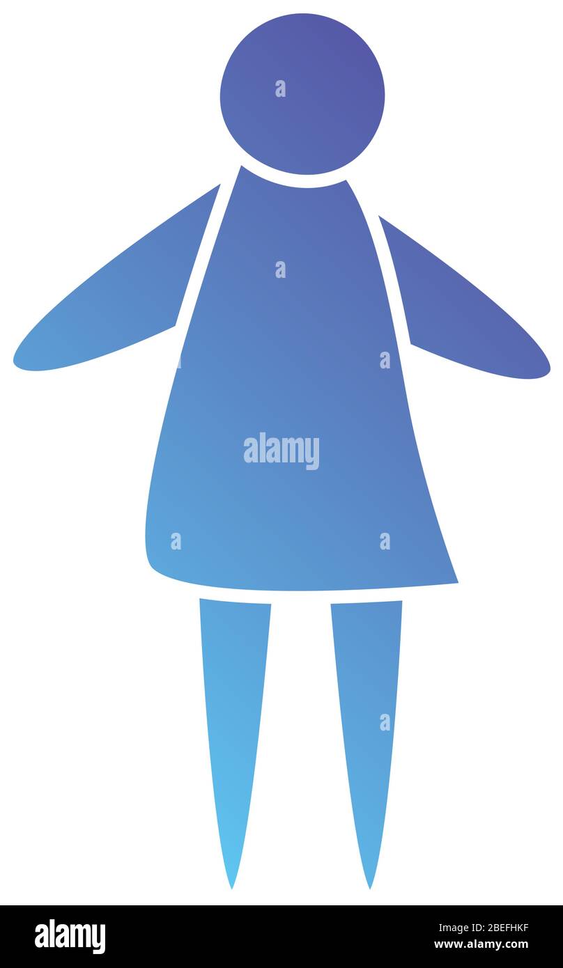 pictogram woman standing icon over white background, gradient style ...