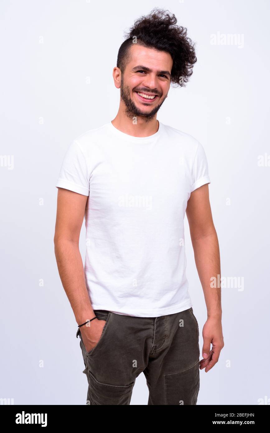 Portrait of happy bearded Turkish man smiling Stock Photo - Alamy