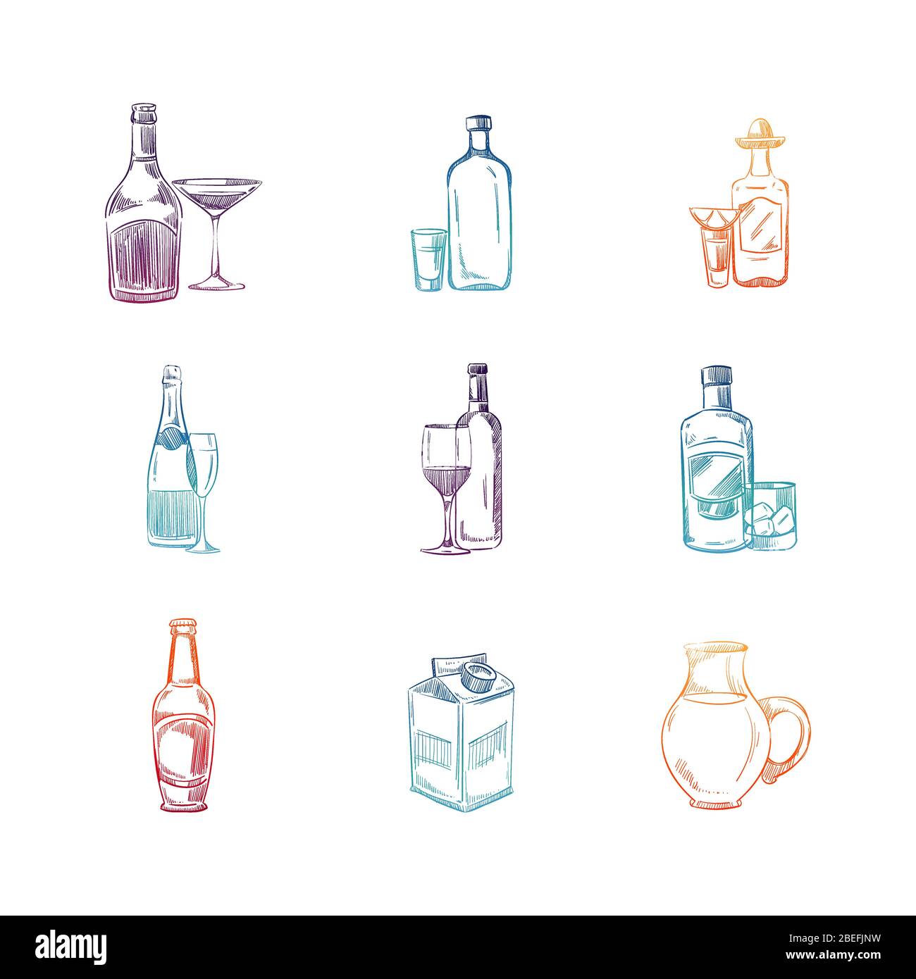 Alcoholic drink vector Cut Out Stock Images & Pictures - Alamy