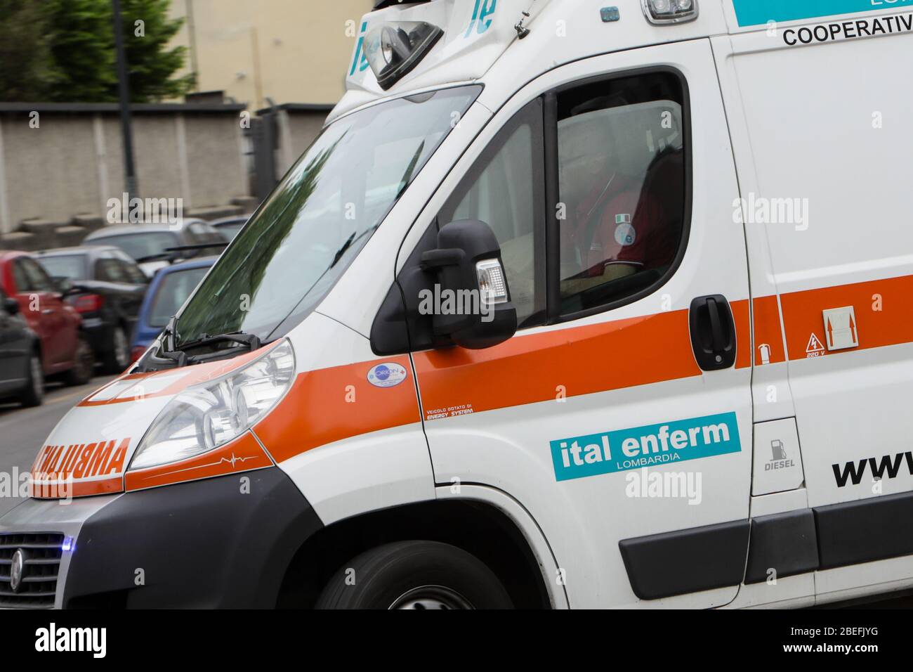 An ambulance comes out of Buzzi's hospital with sirens blazing during ...