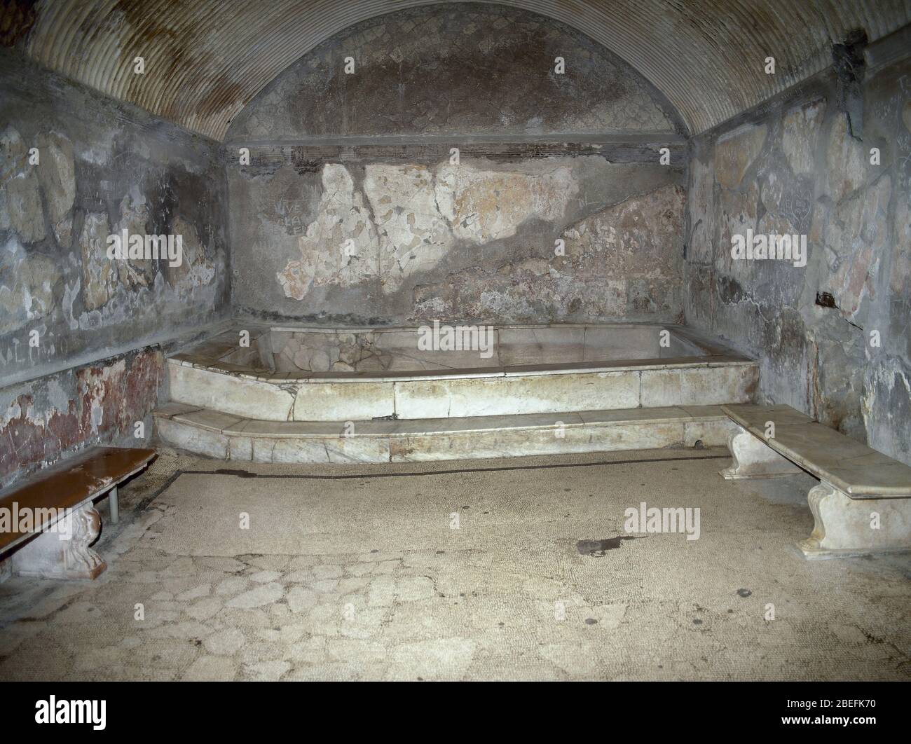 The Central Thermae. Interior of the female 'caldarium', the hot water ...