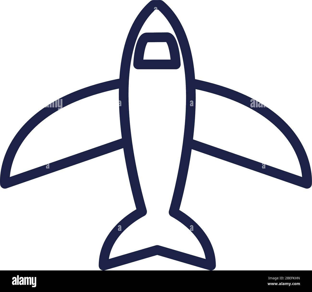 airplane icon over white background, line style, vector illustration ...