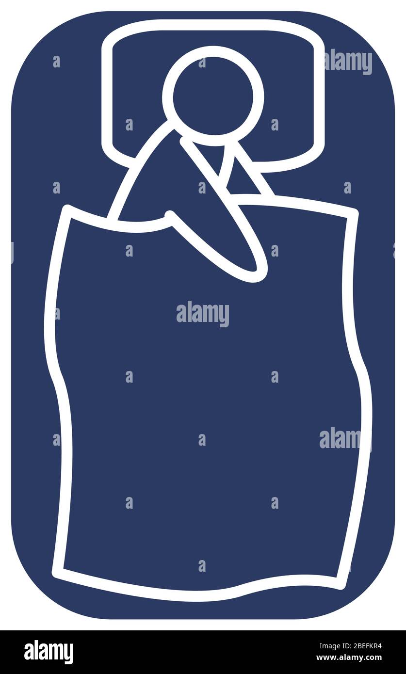 pictogram man resting in bed icon over white background, line style ...
