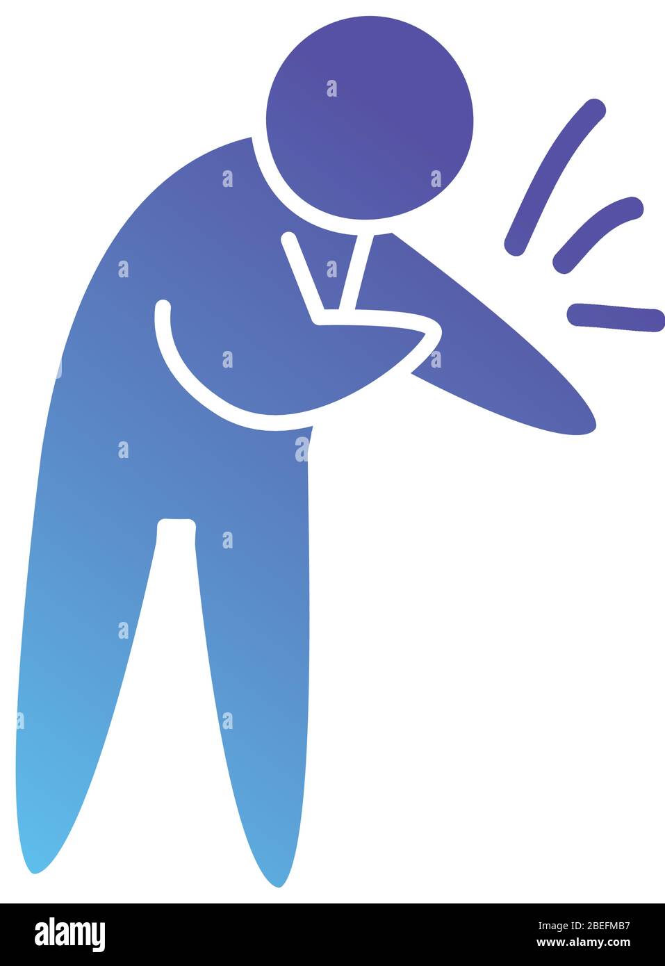 pictogram man with body pain icon over white background, gradient style ...