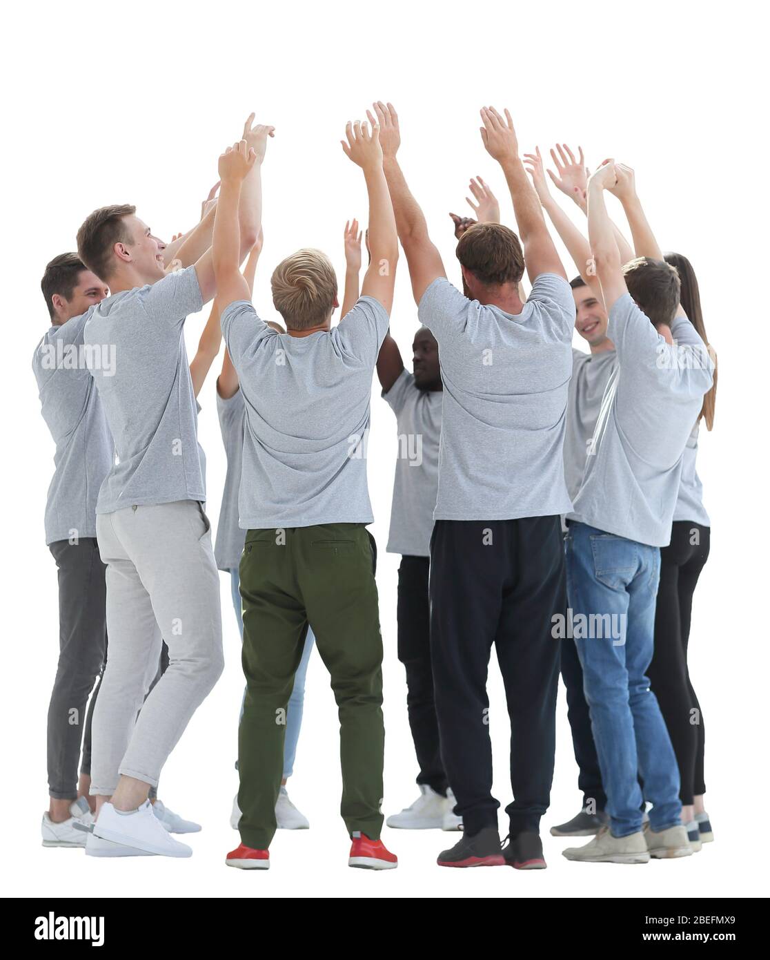 group of diverse young people showing their unity Stock Photo - Alamy