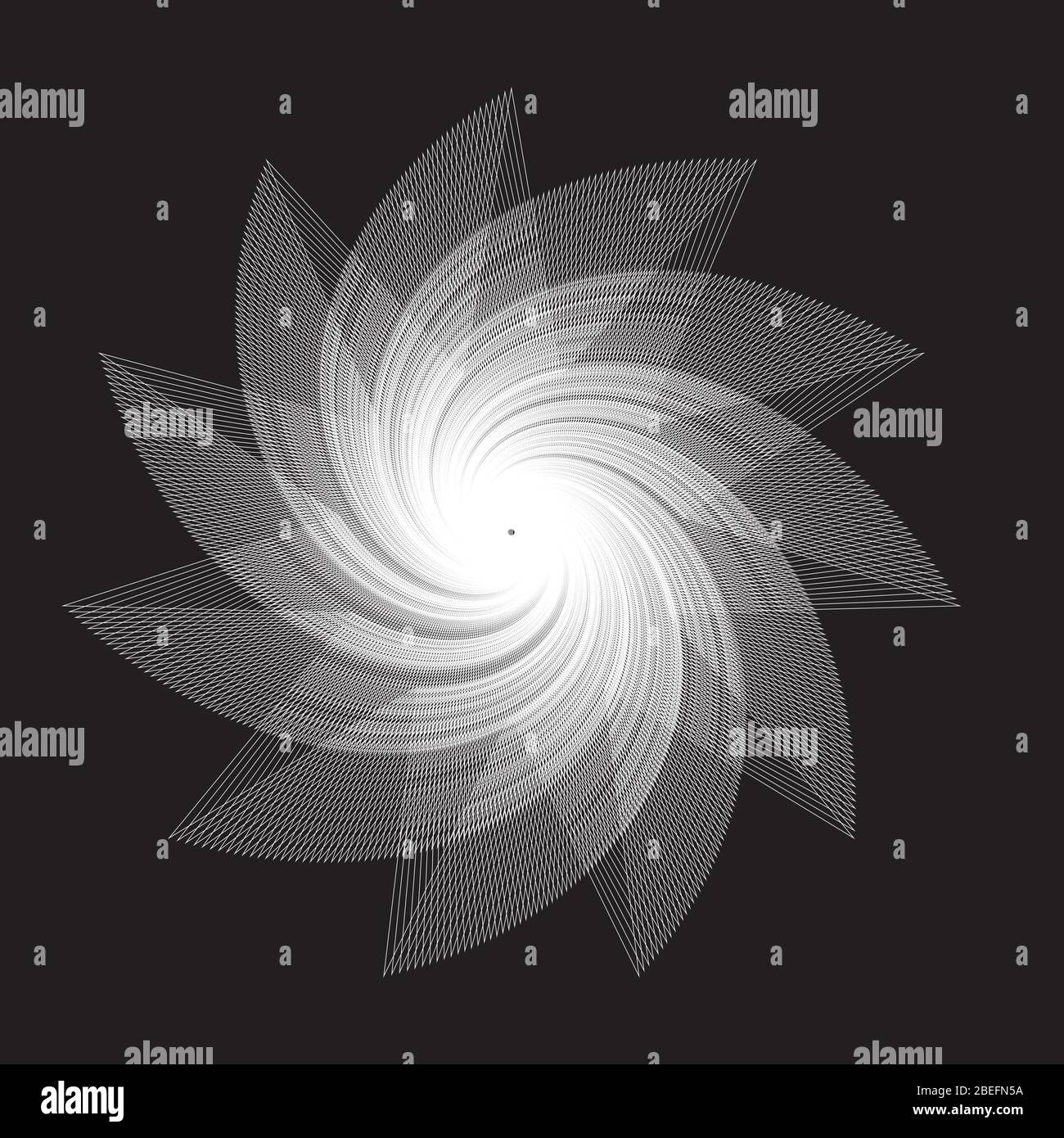 White dynamic geometry spiral shape on black background Stock Vector ...