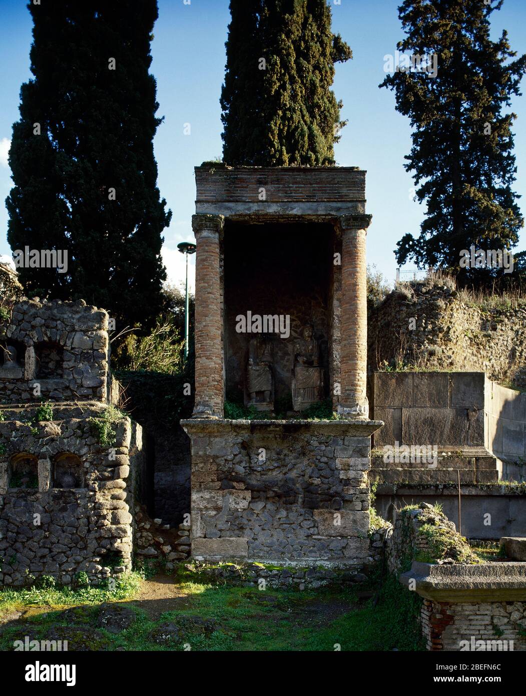 Necropolis of Nocera Gate. Tomb 90S of a Magistrate and his wife Stock ...