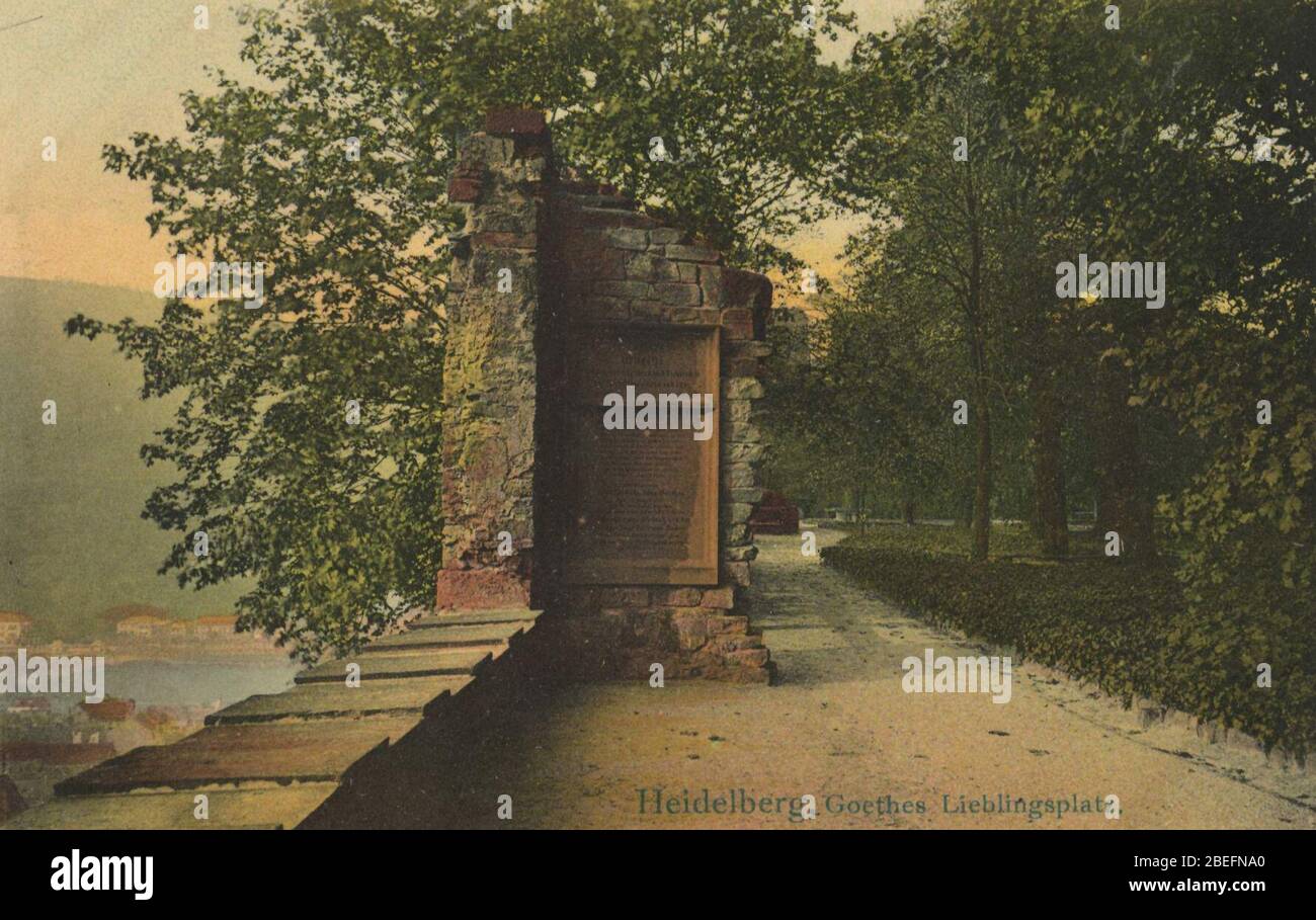 Heidelberg, Baden-Württemberg - Goethes Lieblingsplatz Stock Photo - Alamy