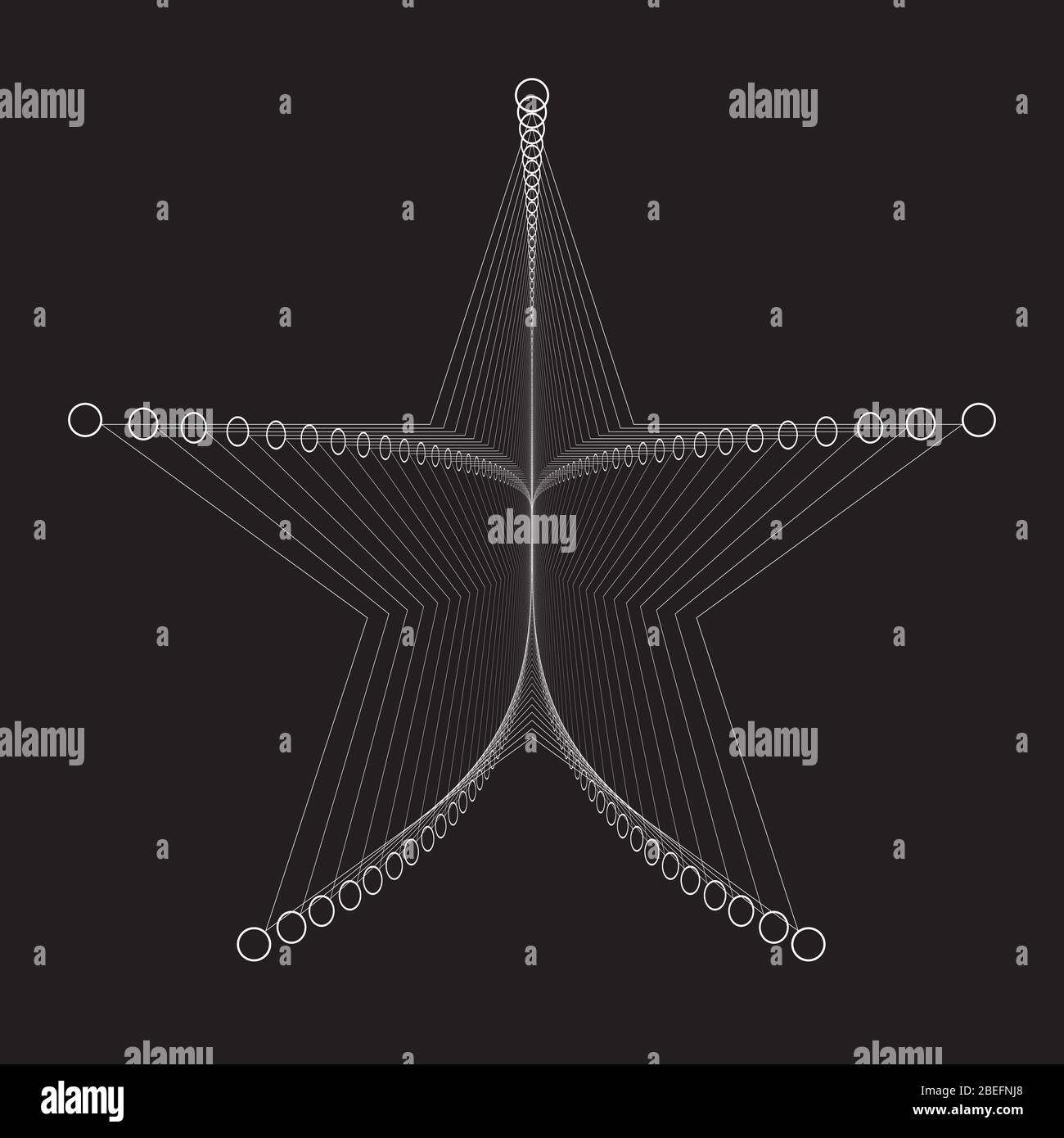 White five-pointed star shape on black background Stock Vector Image ...