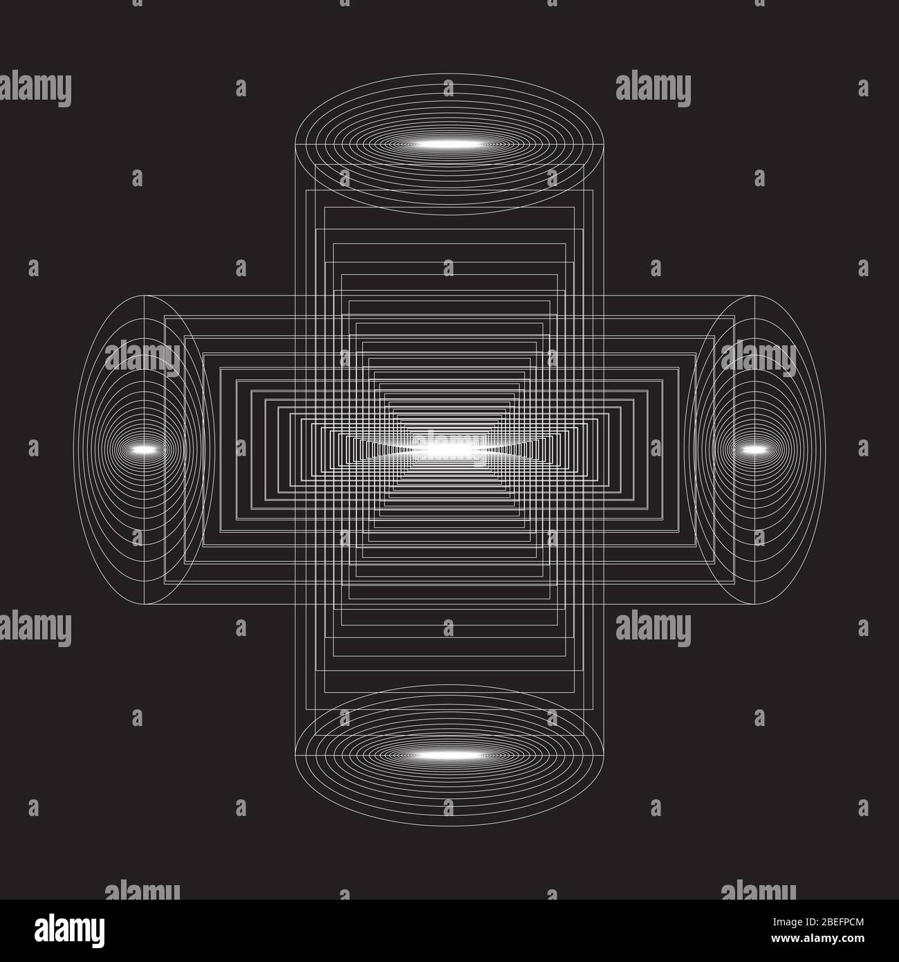 White geometry shapes on black background Stock Vector Image & Art - Alamy