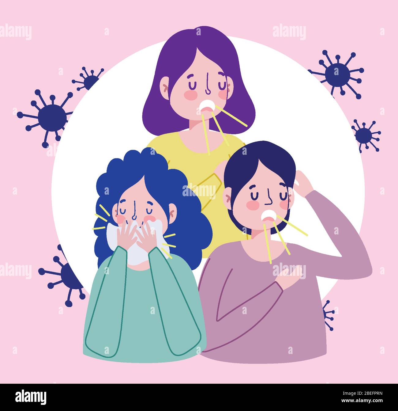 infected people with mask and dry wipes, covid 19 coronavirus pandemic ...