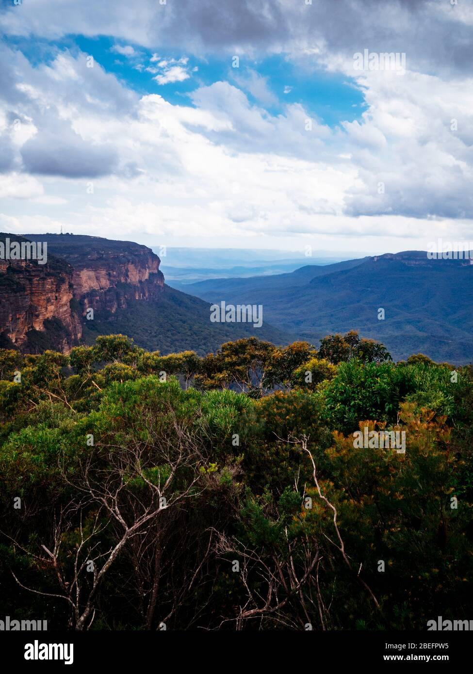 View of the Jamison Valley across the Blue Mountains from the Wentworth ...