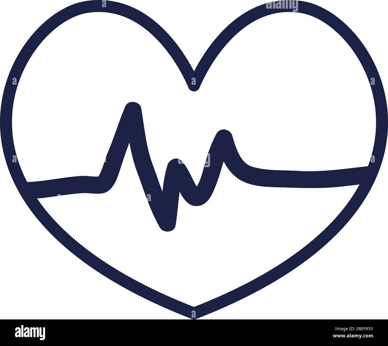 cardio heart icon over white background, line style, vector illustration Stock Vector Image ...