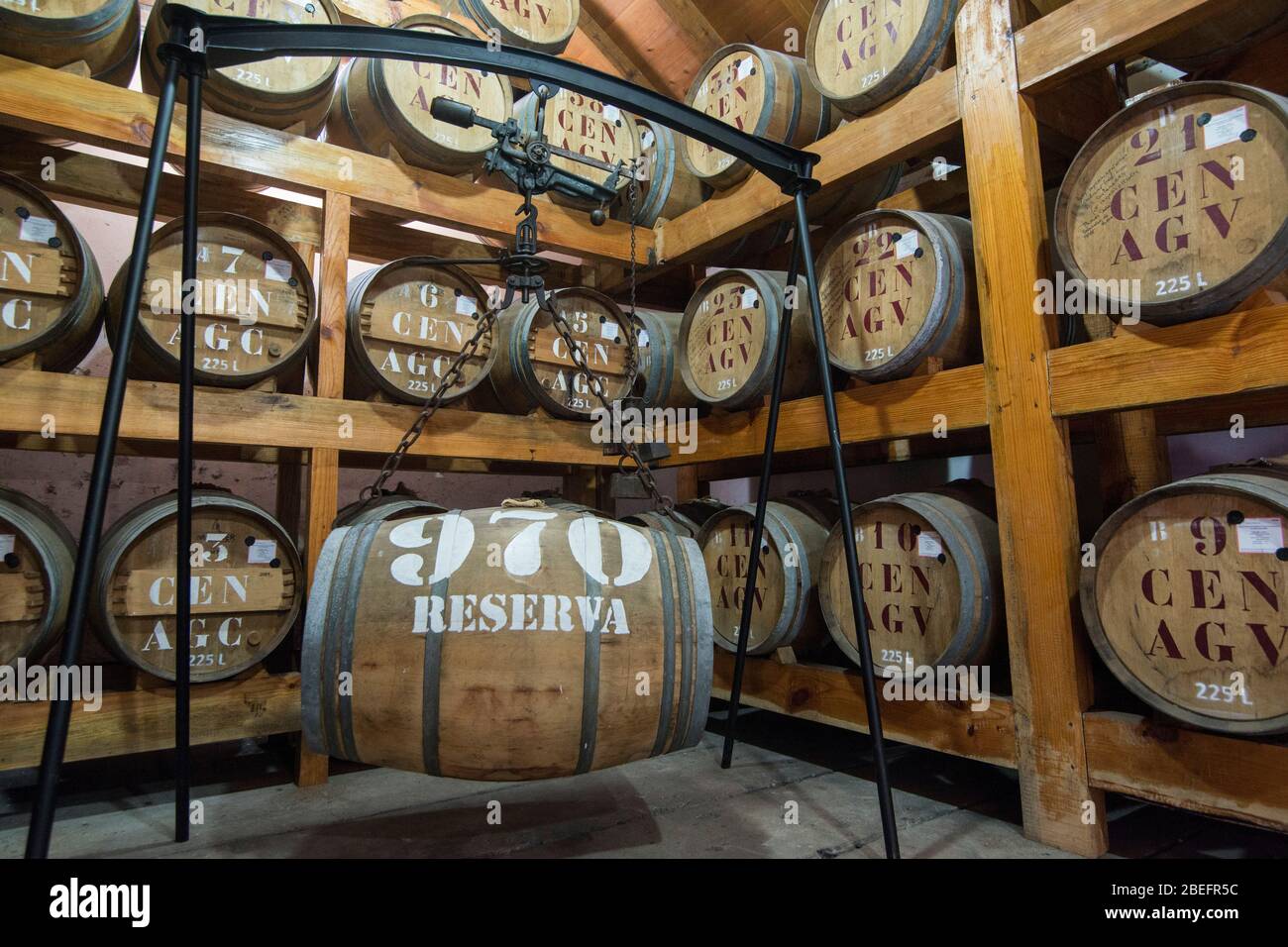 the Rum Factory in Porto da Cruz on the coast at east Madeira on the ...
