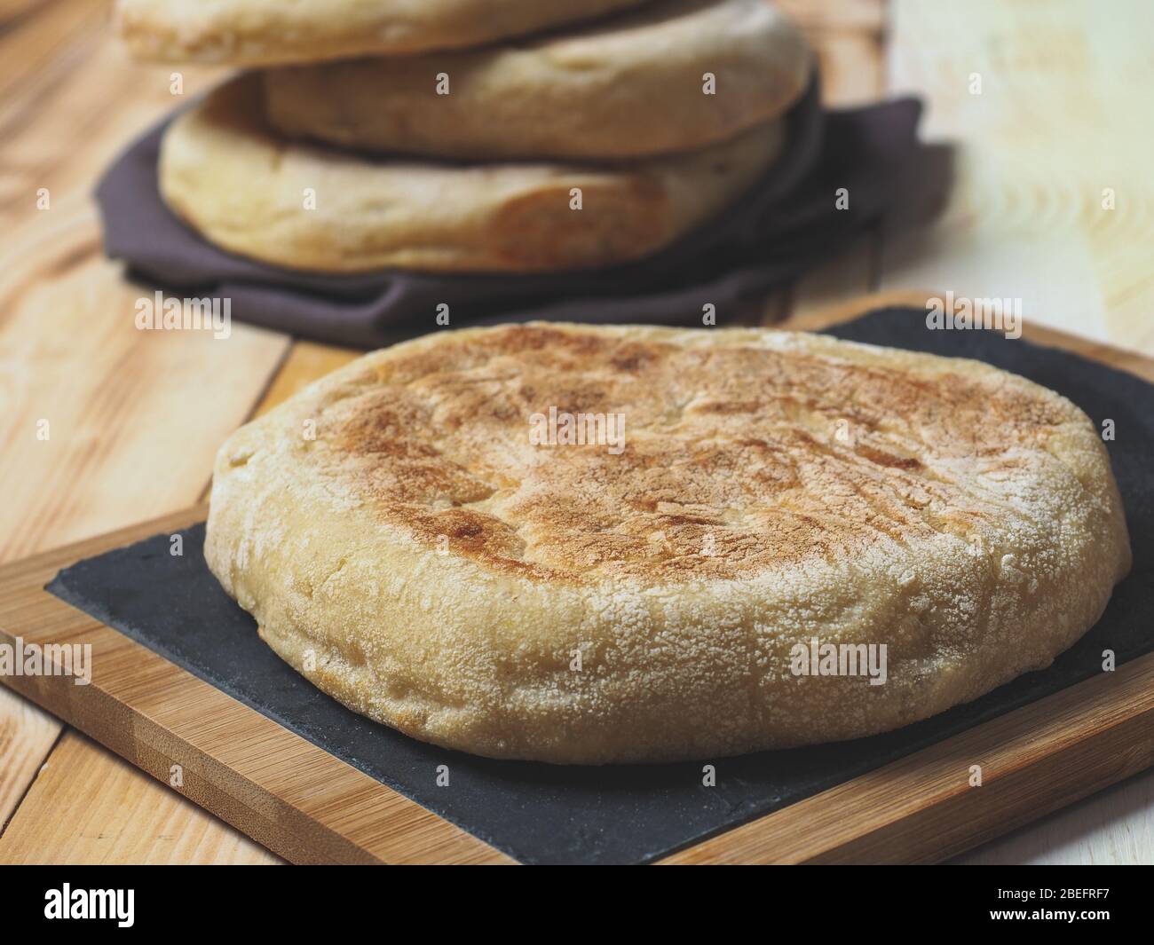 Bolo do caco bread tradiziona portuguese flat bread native to Madera ...