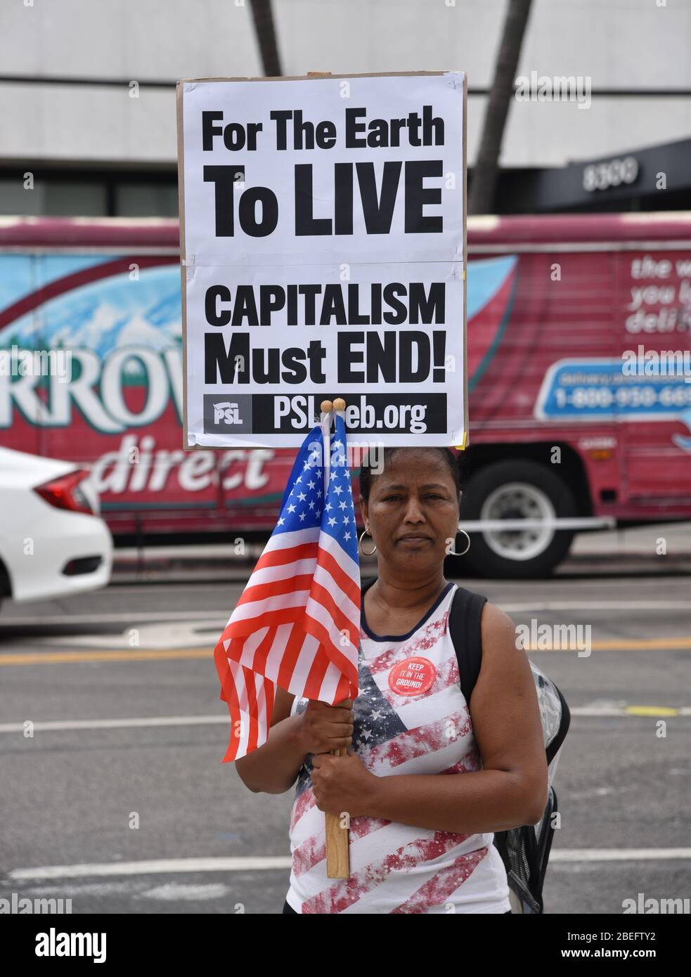 Protester sign capitalism hi-res stock photography and images - Alamy