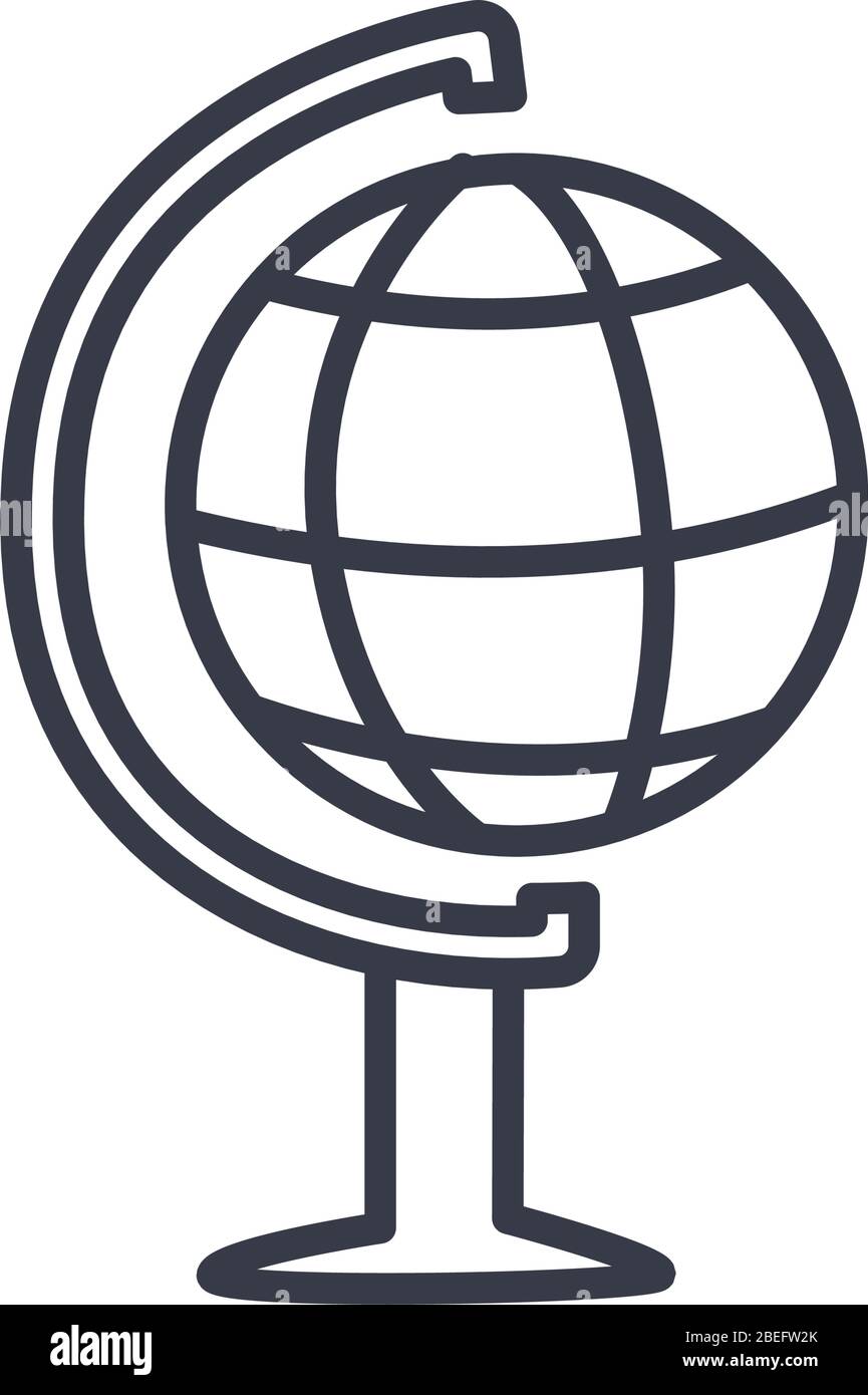 geography tool icon over white background, line style, vector ...