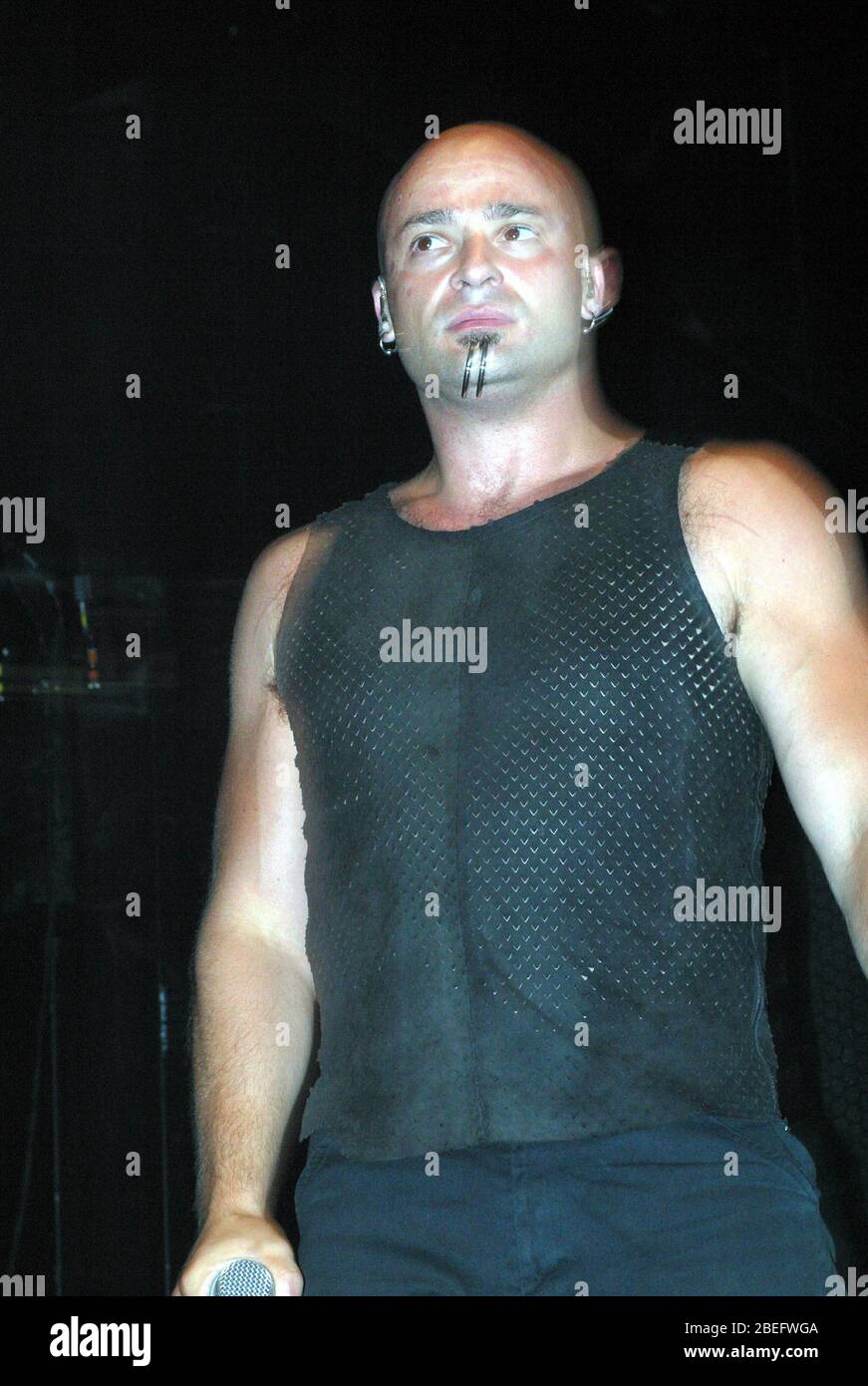Disturbed (Dave Draiman) backstage at Ozzfest 2003 at the Philadelphia ...