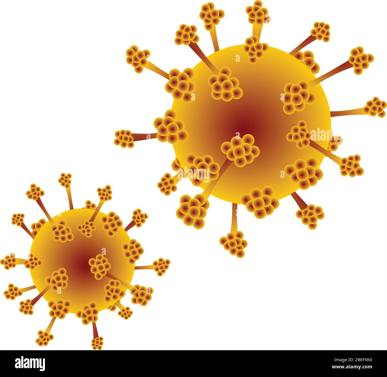 Detail of an orange virus. Under the microscope. Coronavirus, COVID-19 ...