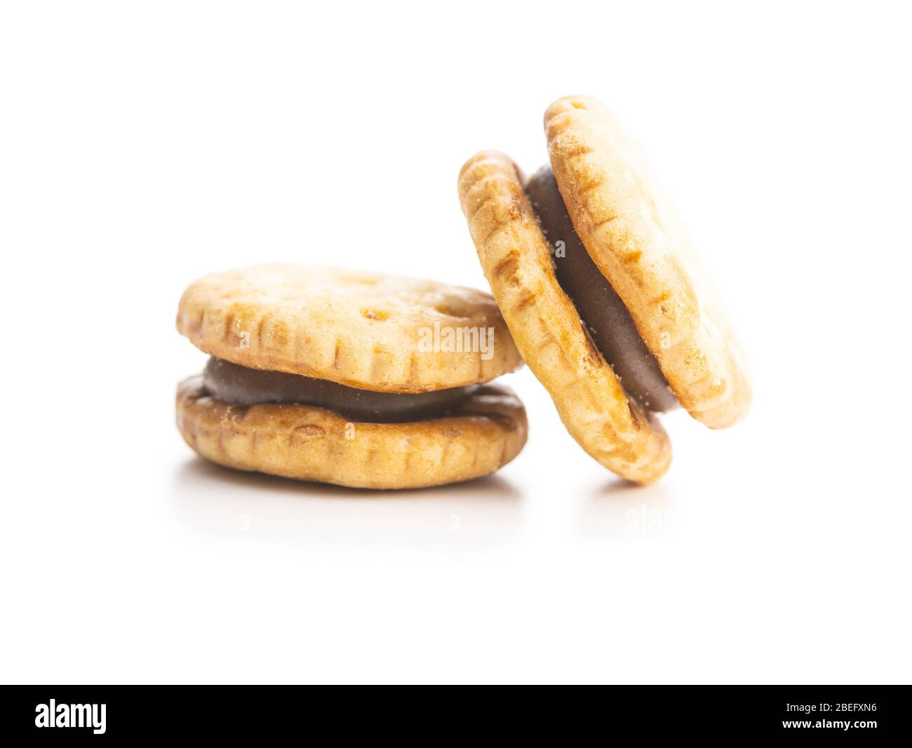 Mini cream sandwich cookies isolated on white background Stock Photo ...