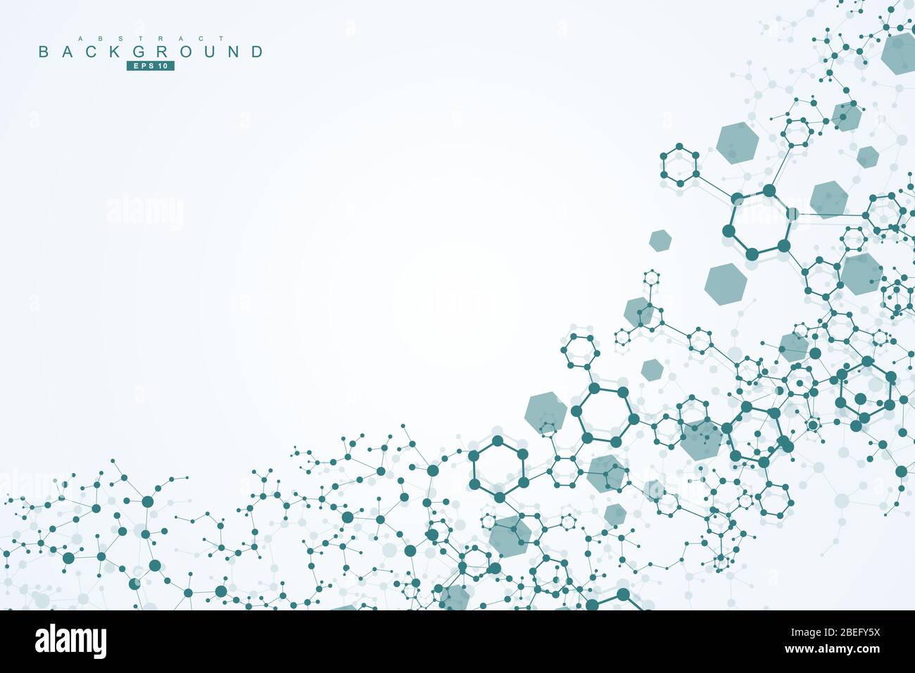 Science network pattern, connecting lines and dots. Technology hexagons ...