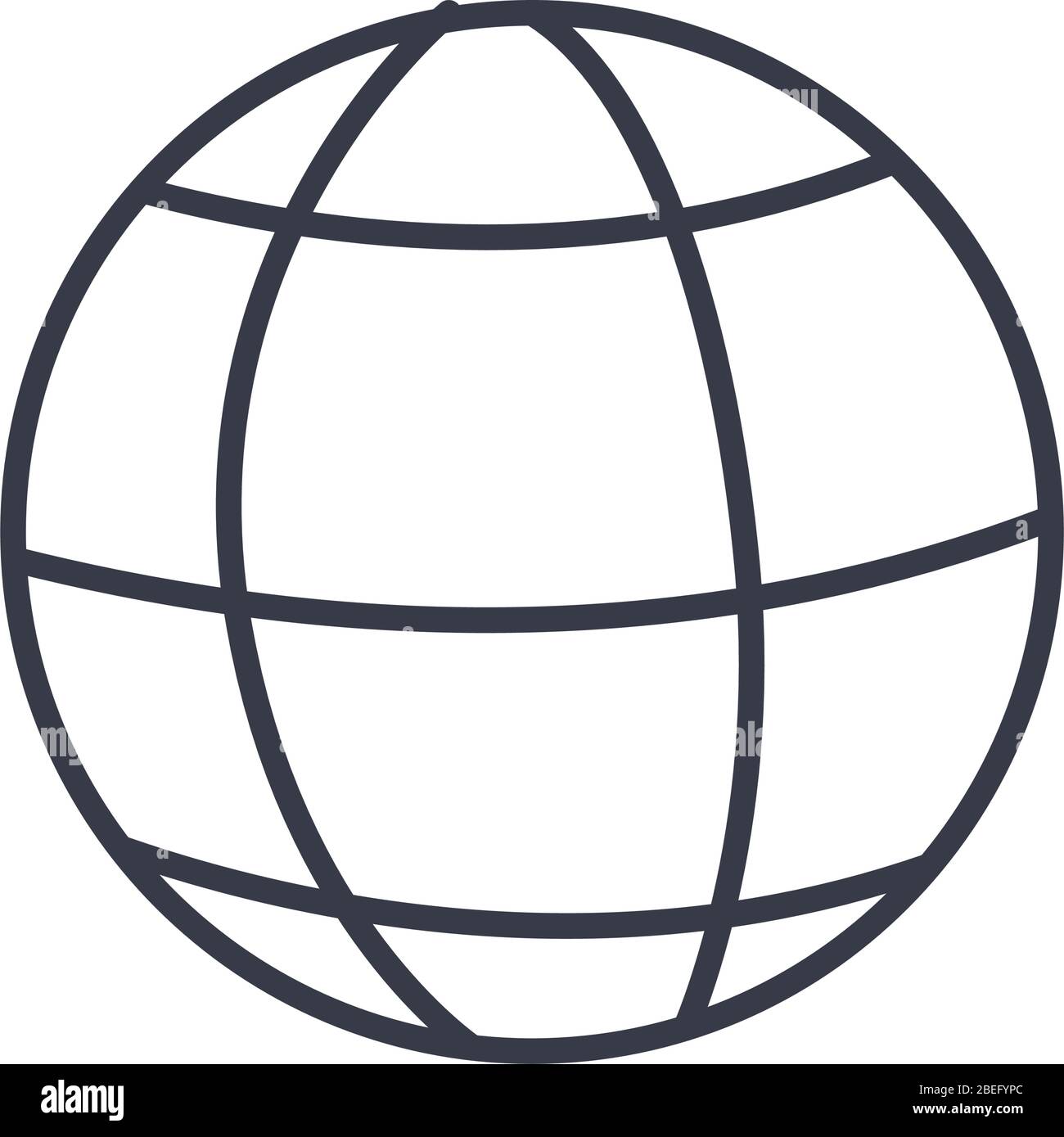 global sphere icon over white background, line style, vector ...