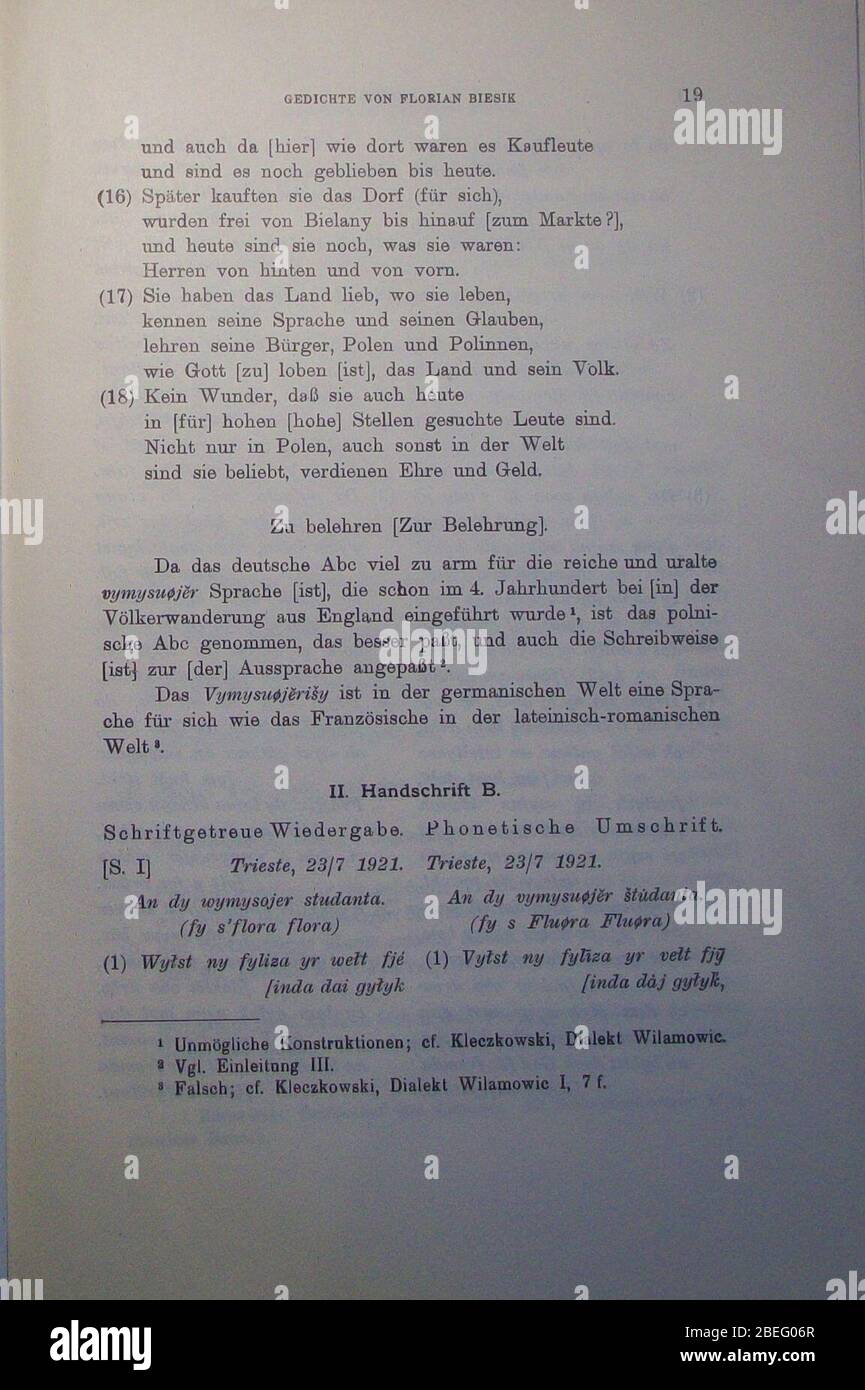 Heinrich Anders - Gedichte von Florian Biesik in der Mundart von Wilamowice strona 19 Stock ...