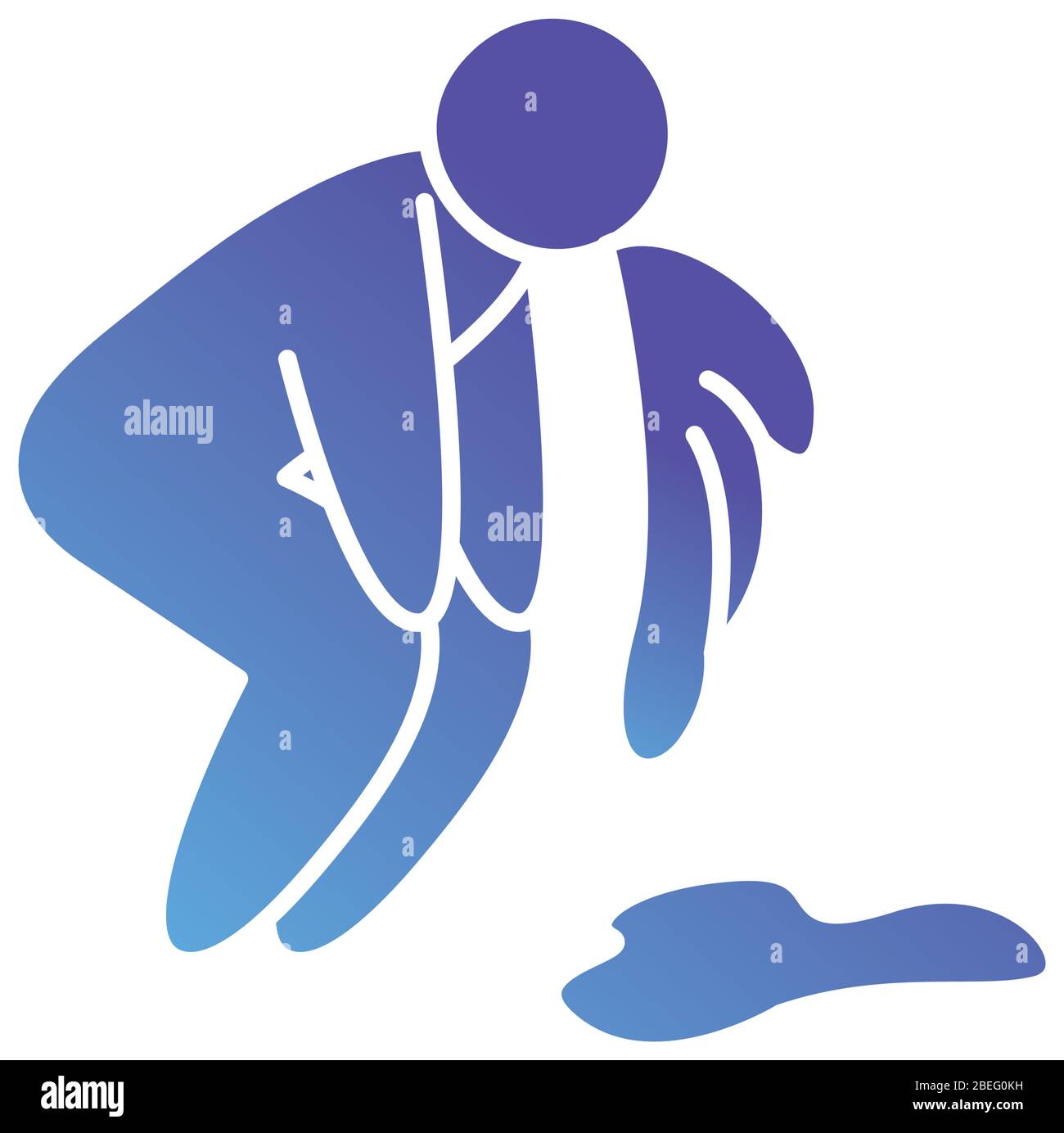 pictogram man vomiting icon over white background, gradient style ...
