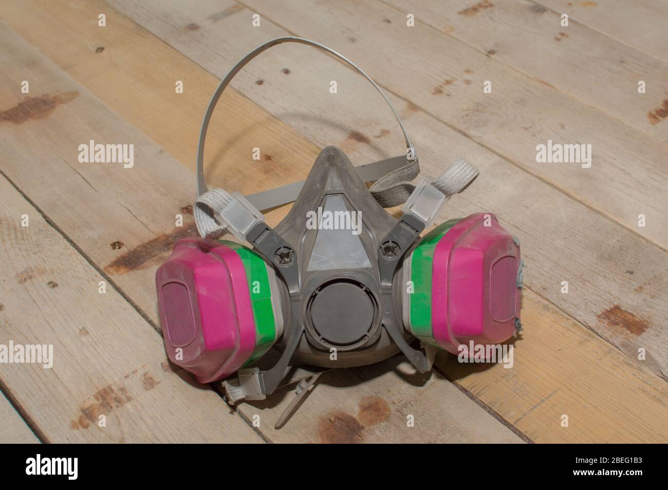 A professional respirator mask set upon a barn wood background Stock ...