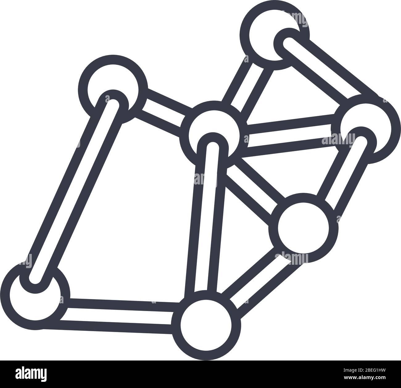 chemical bond icon over white background, line style, vector ...