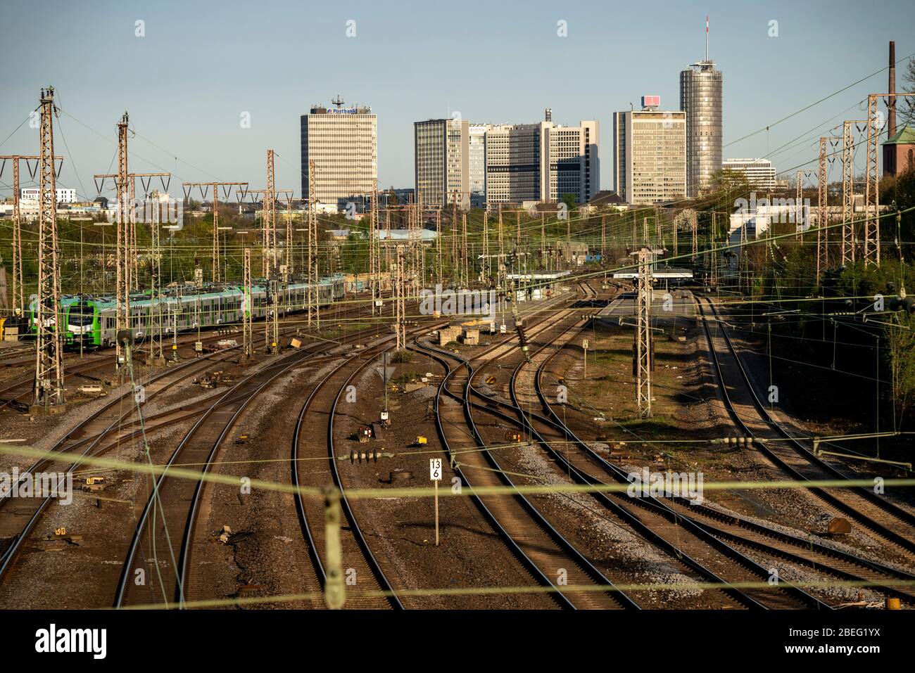 City centre with main station and rwe tower hi-res stock photography ...
