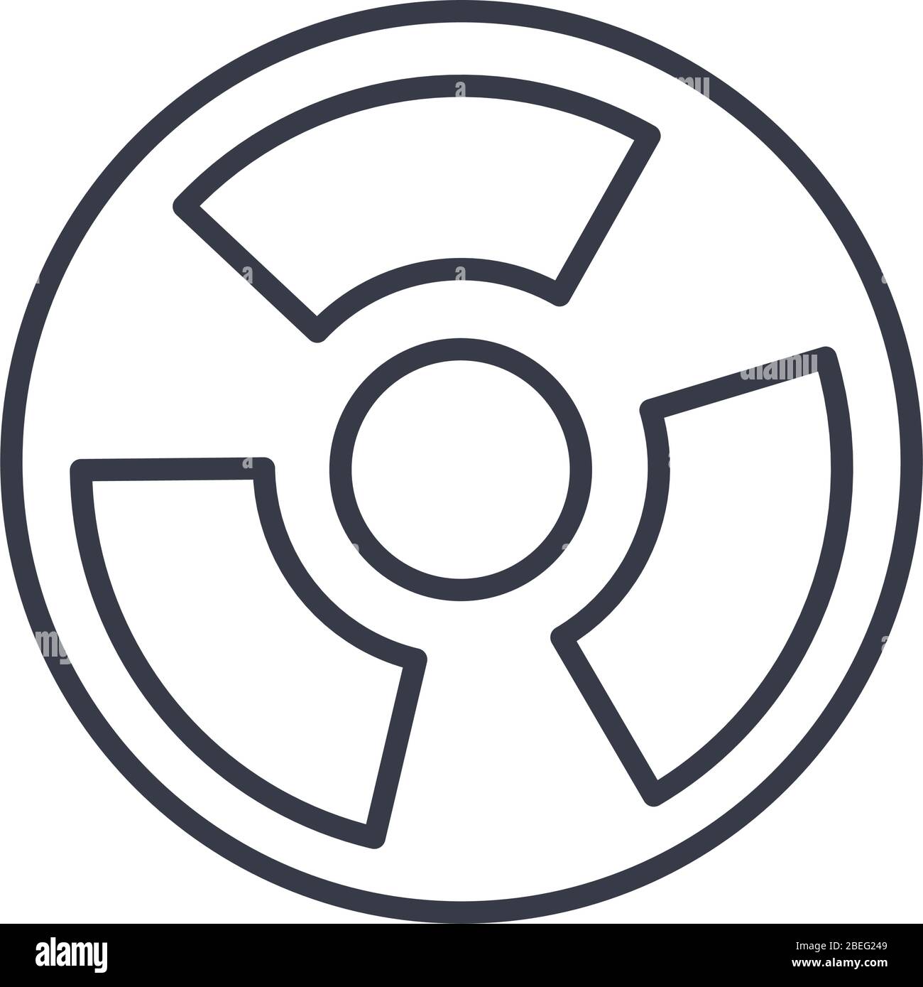 nuclear sign icon over white background, line style, vector ...