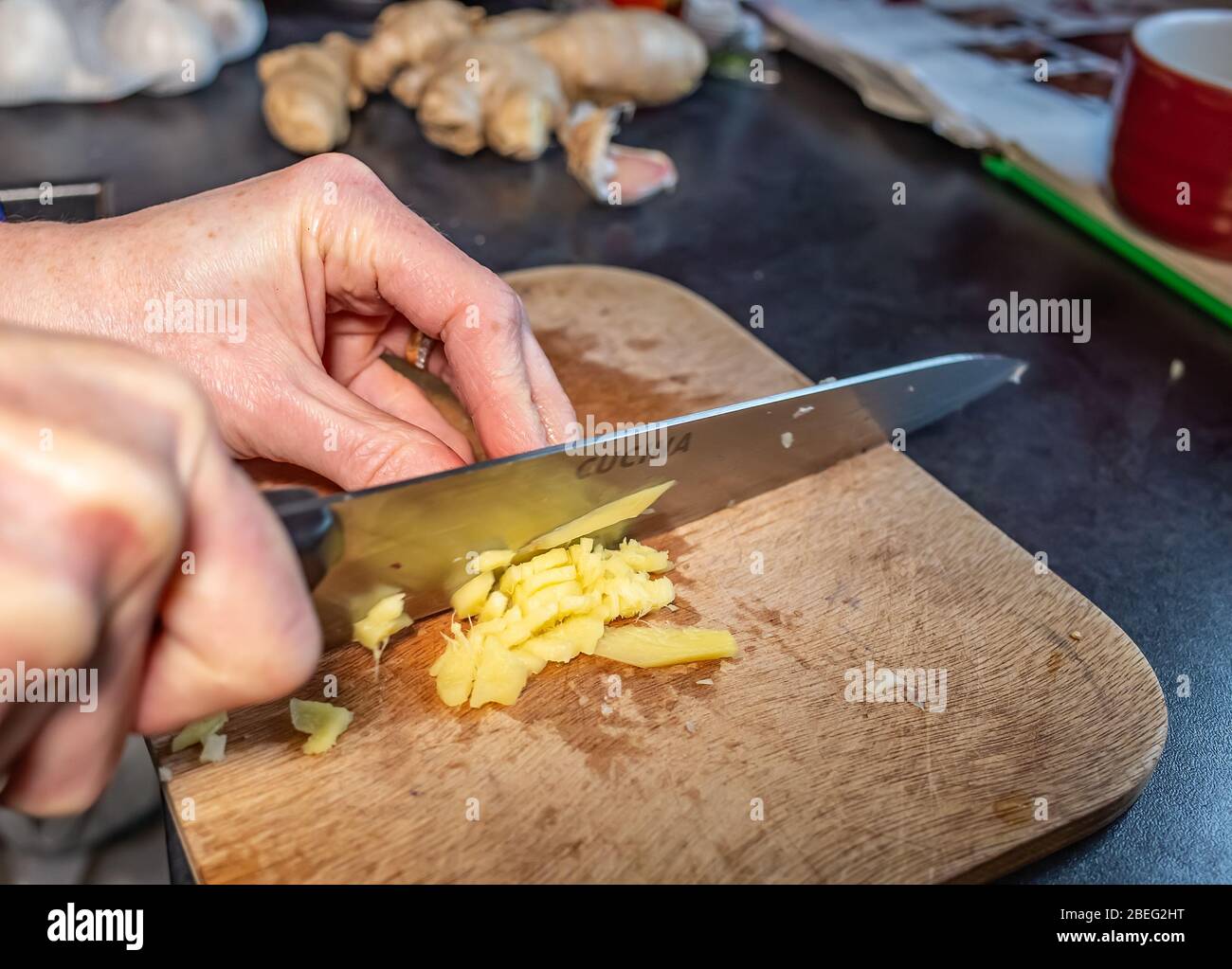 Diced ginger root hi-res stock photography and images - Alamy