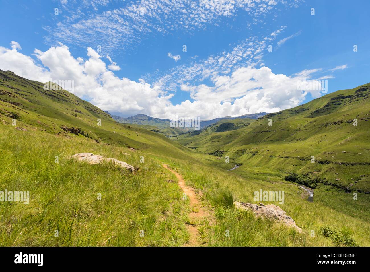 Foot path in the valley Stock Photo - Alamy