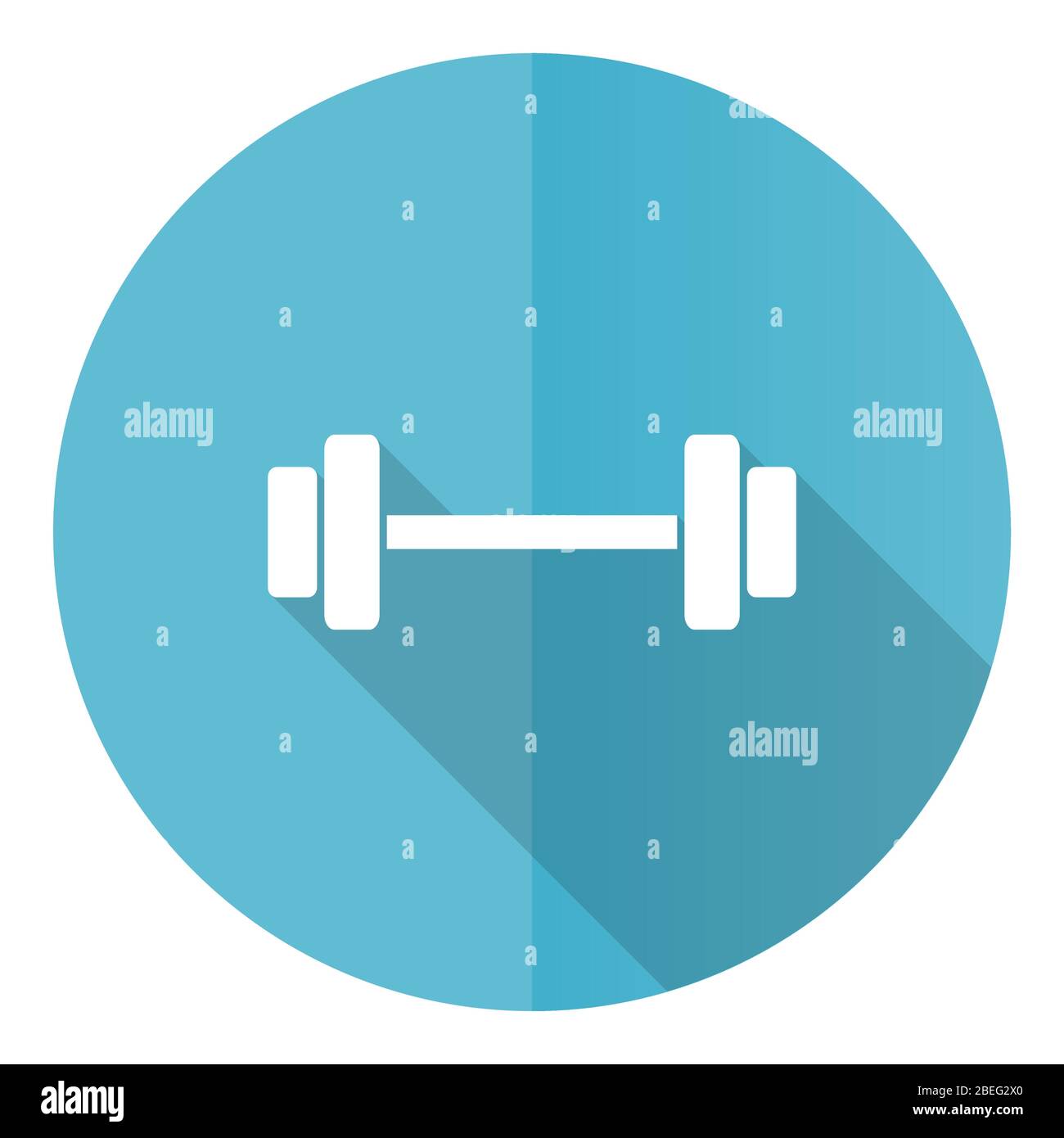 Fitness blue round flat design vector icon isolated on white background ...