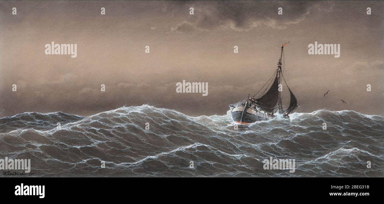 Heinrich Leitner - Fischerboot im Sturm Stock Photo - Alamy