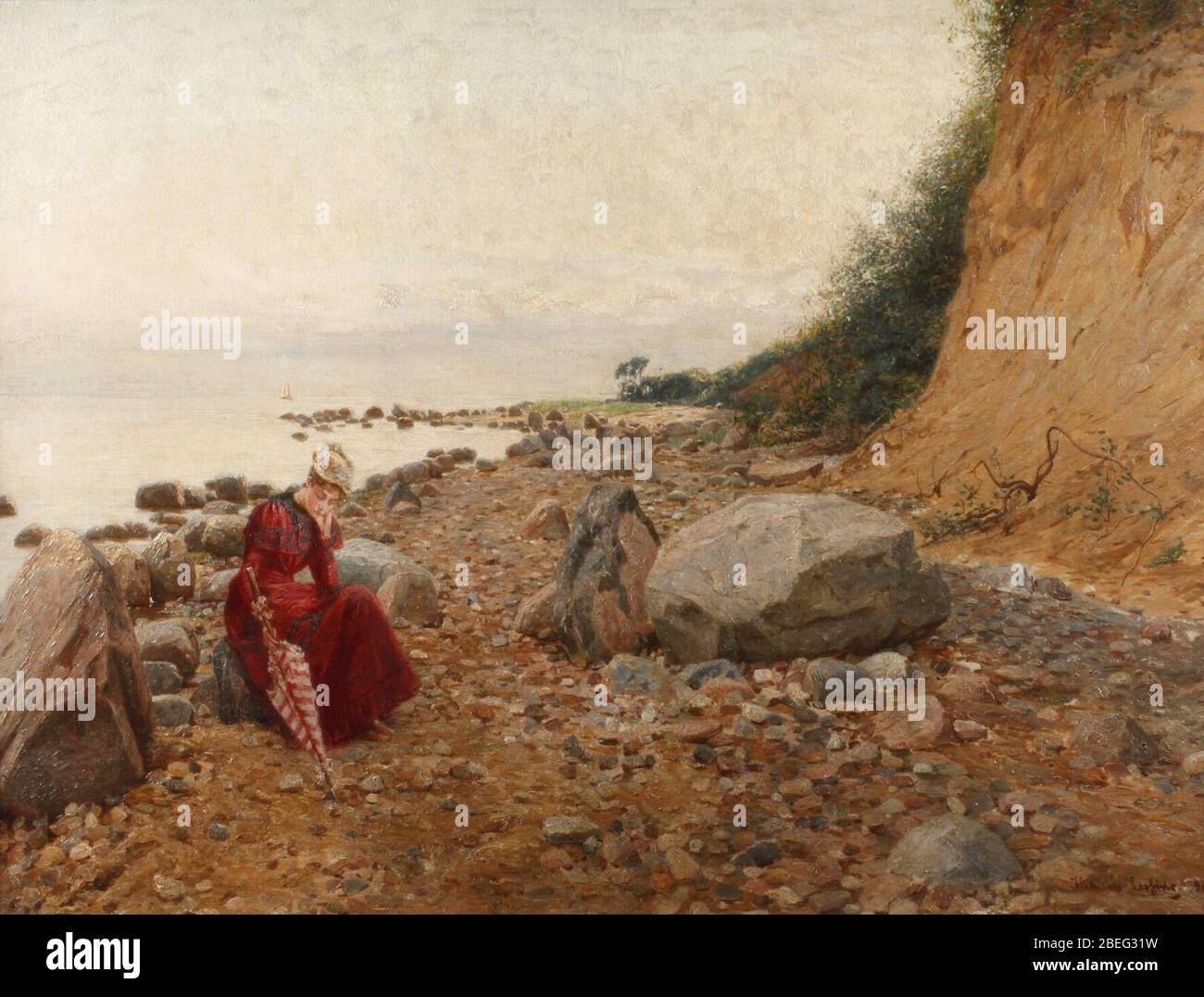 Heinrich Lessing - Wartende, 1896 Stock Photo - Alamy