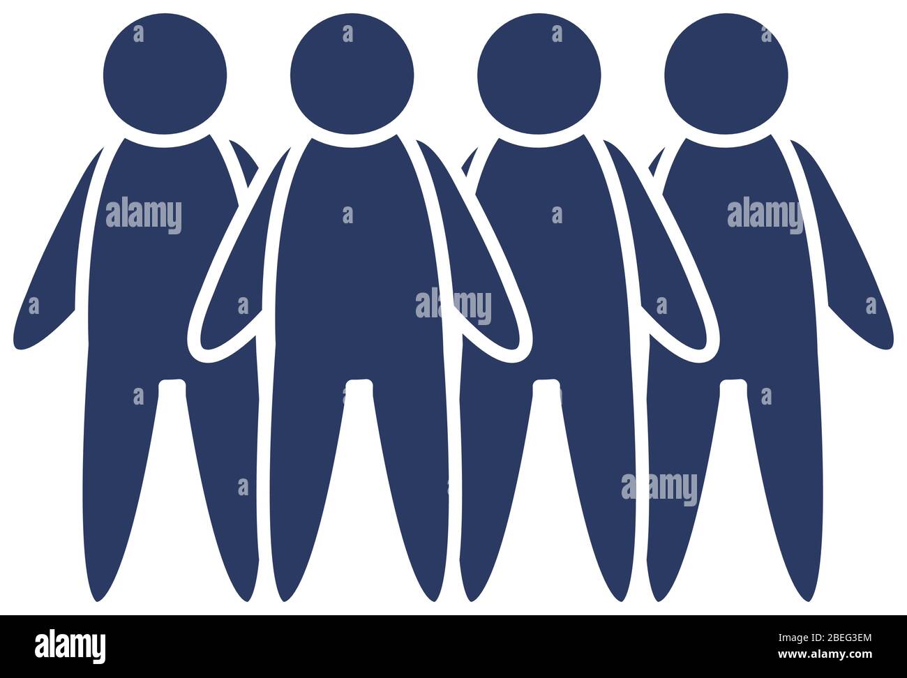 pictogram group of persons icon over white background, line style ...