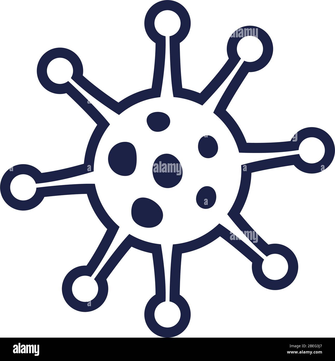 covid 19 symbol icon over white background, line style, vector ...
