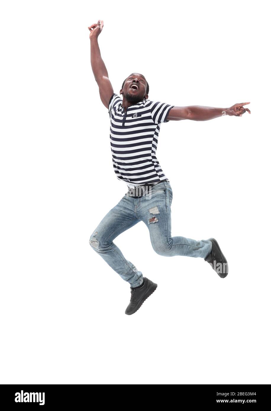 very happy guy in casual clothes . isolated on white Stock Photo - Alamy