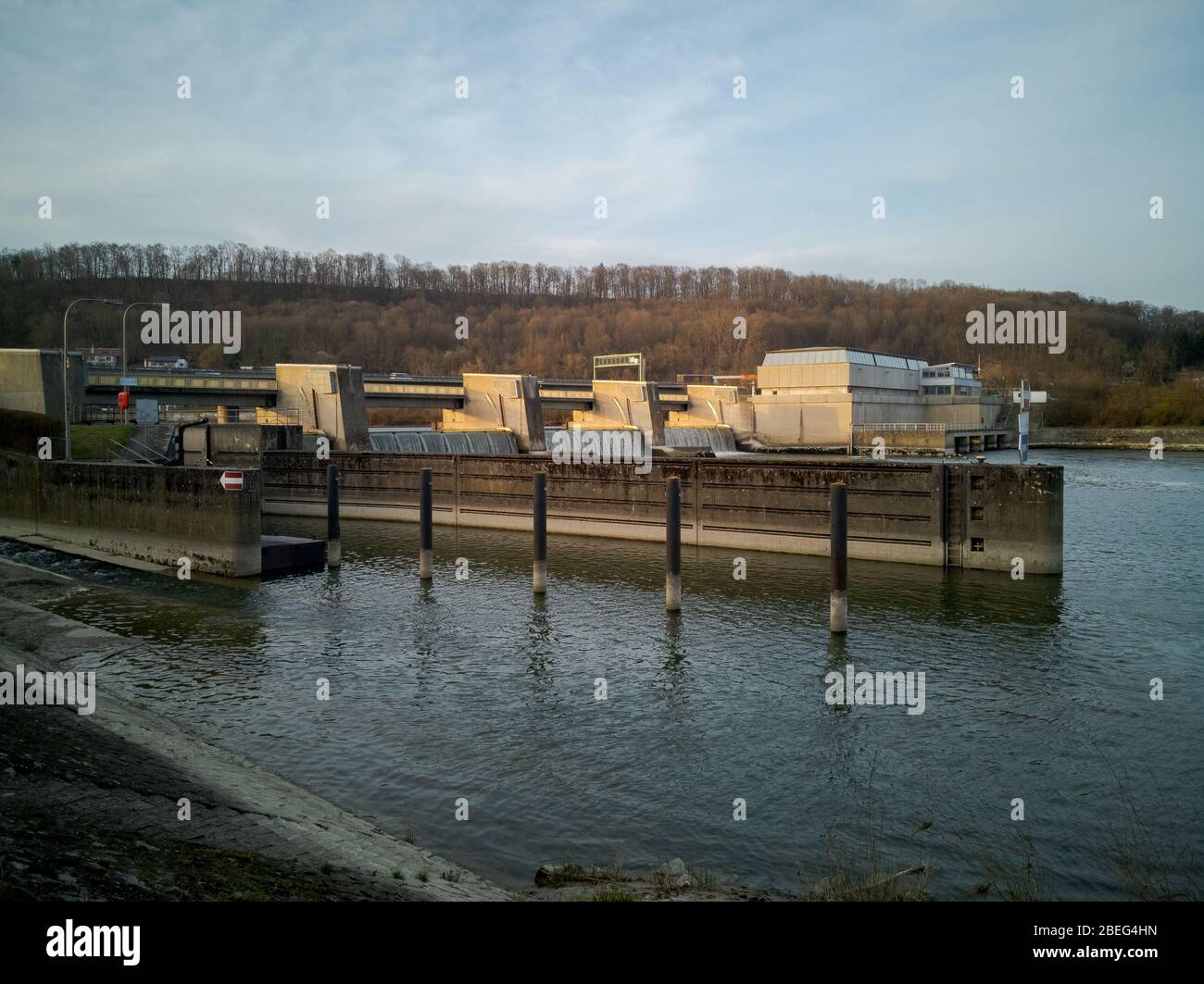 Hydroelectric power station on the river danube in Regensburg, Bavaria ...