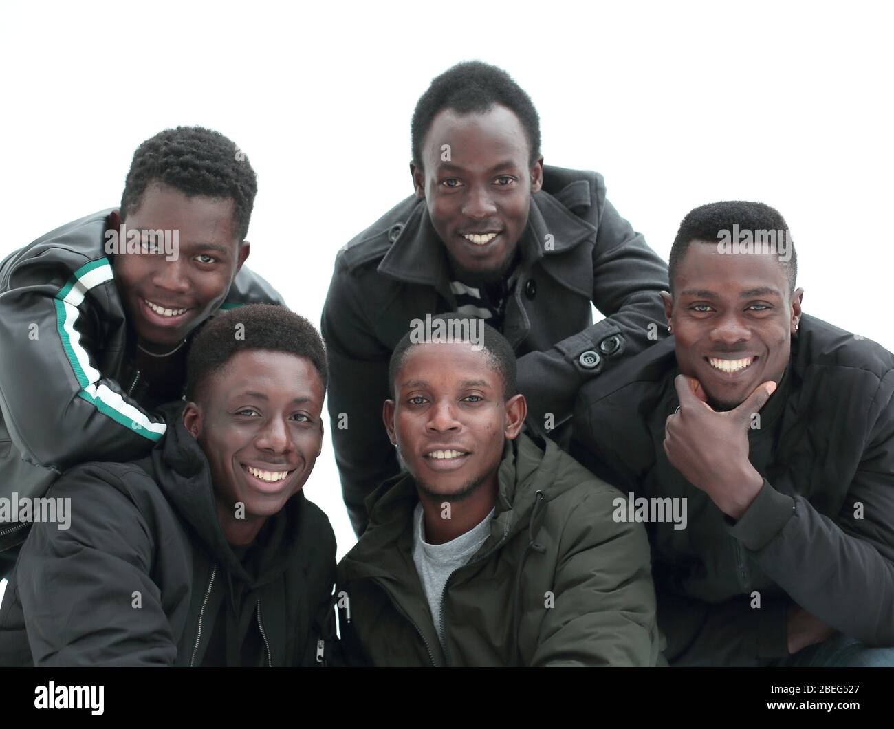 group of friends looking at the camera Stock Photo - Alamy