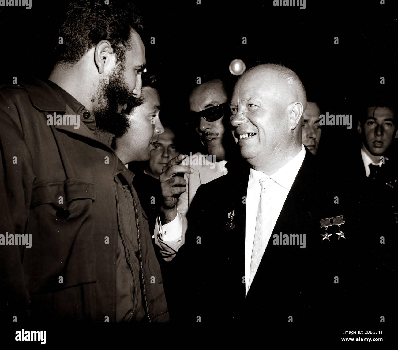 Cuban revolutionary leader FIDEL CASTRO and Soviet Union leader Nikita ...